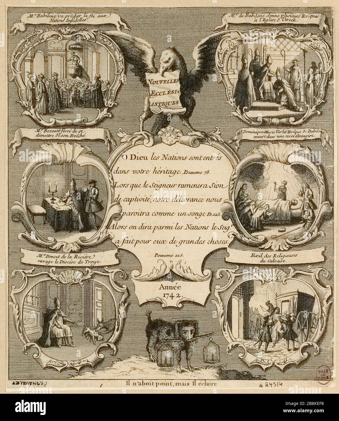 Frontispiece for church news for the year 1742. (TI Stock Photo - Alamy