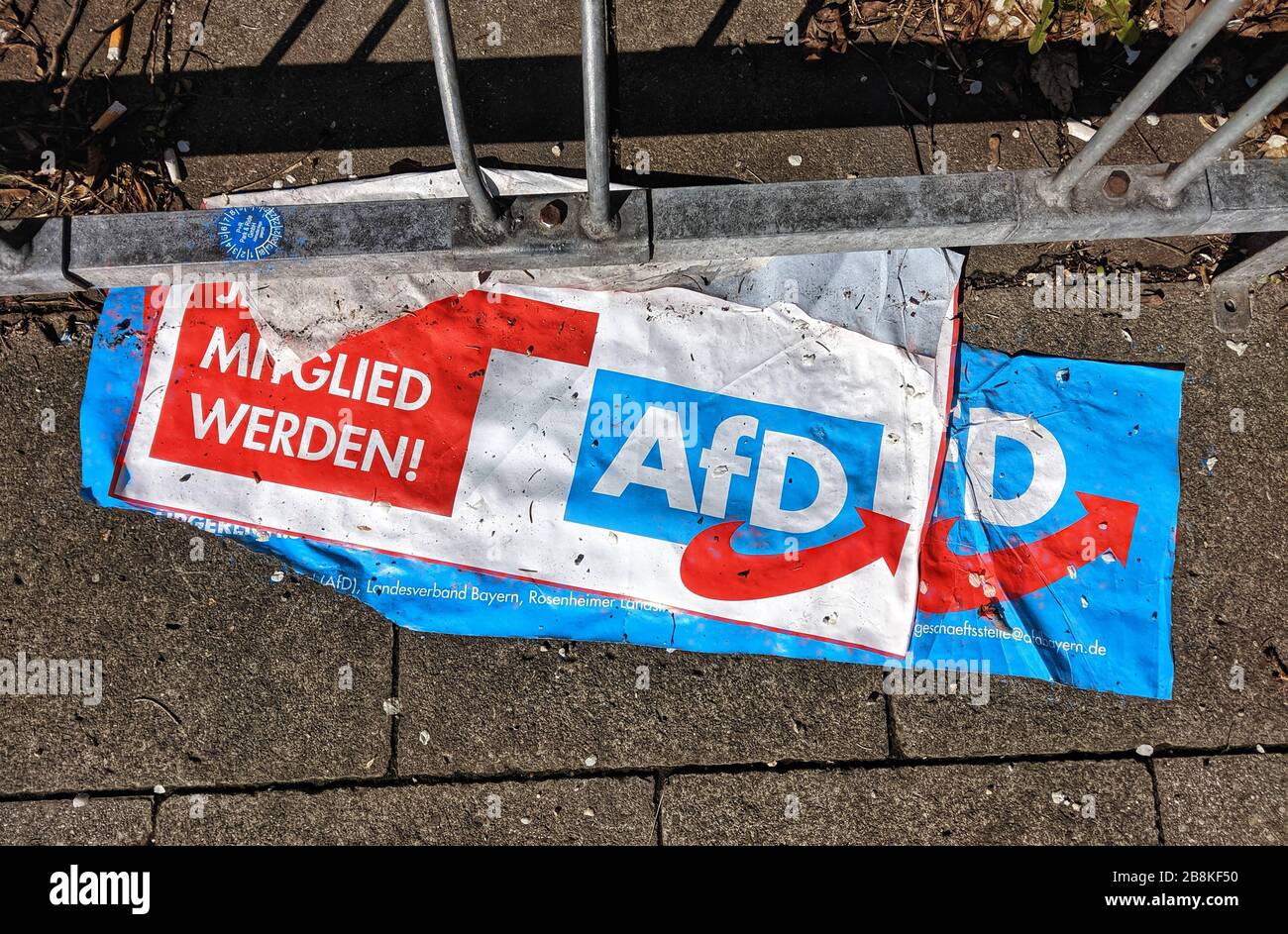 Munich, Bavaria, Germany. 22nd Mar, 2020. A sign with the logo of the ...