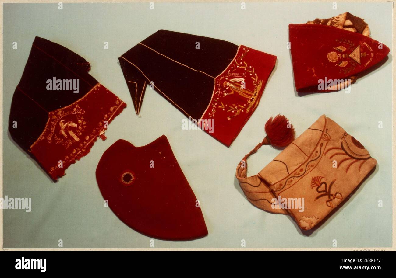 Photograph of five Phrygian caps the Carnavalet Museum, on deposit at ...