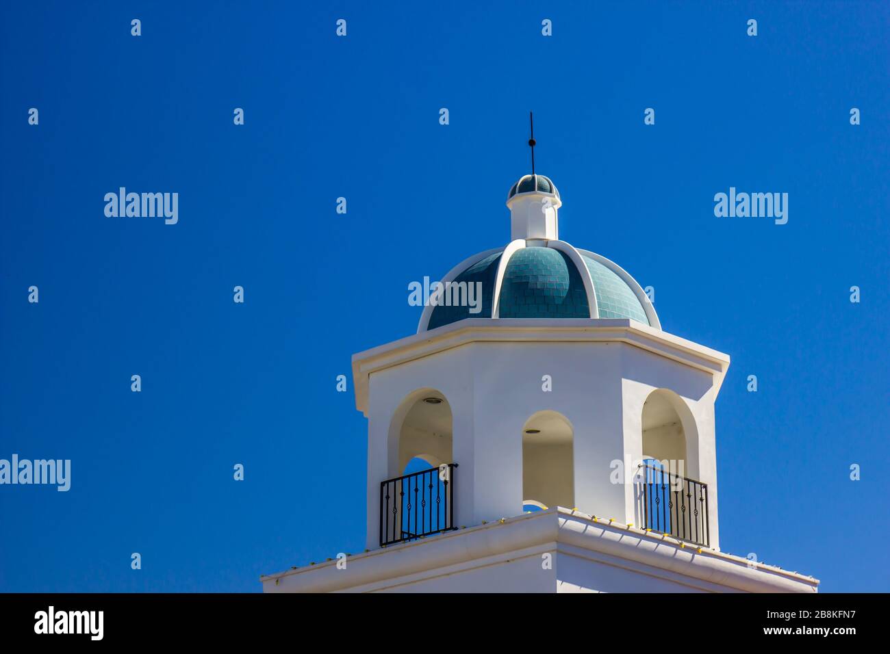 Tiled Dome On White Building Turret Stock Photo - Alamy