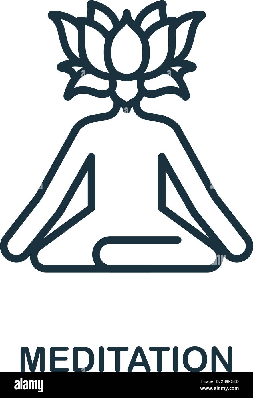 Meditation icon from alternative medicine collection. Simple line ...