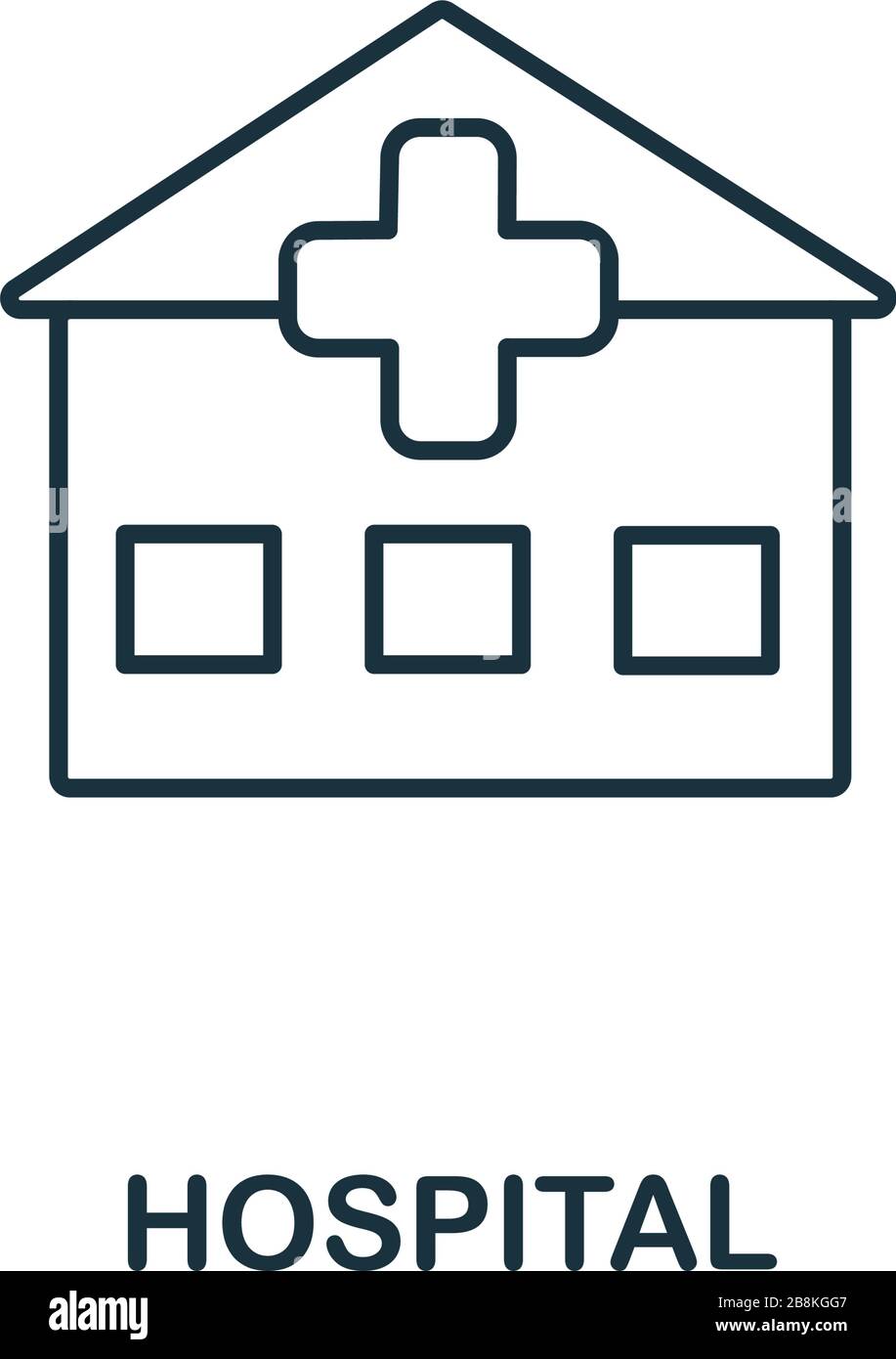 Hospital icon from health check collection. Simple line Hospital icon ...