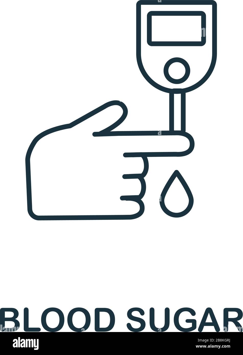 Blood Sugar icon from health check collection. Simple line Blood Sugar ...