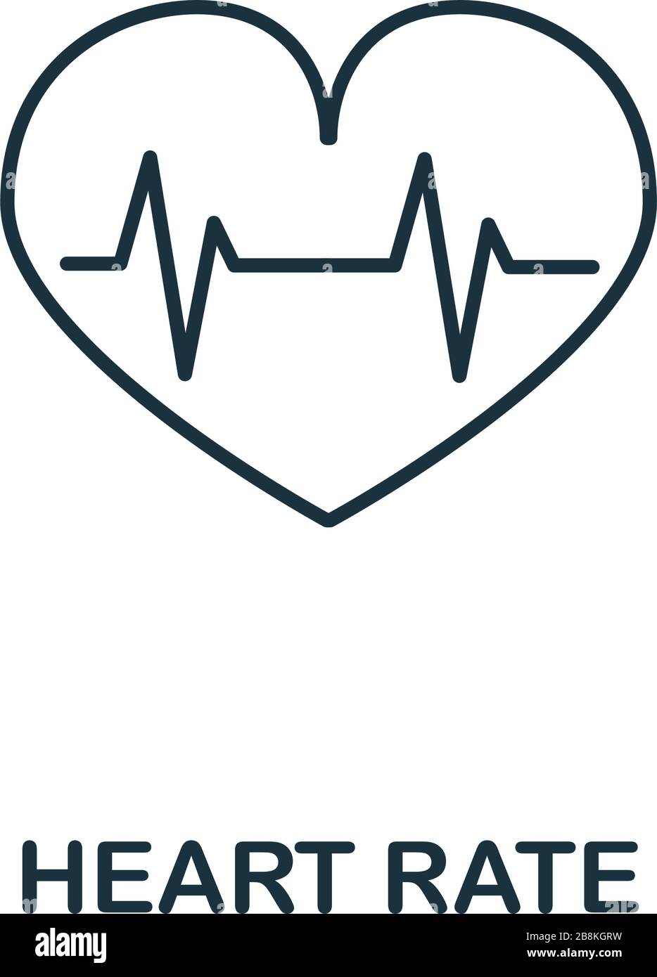Heart Rate icon from health check collection. Simple line Heart Rate ...