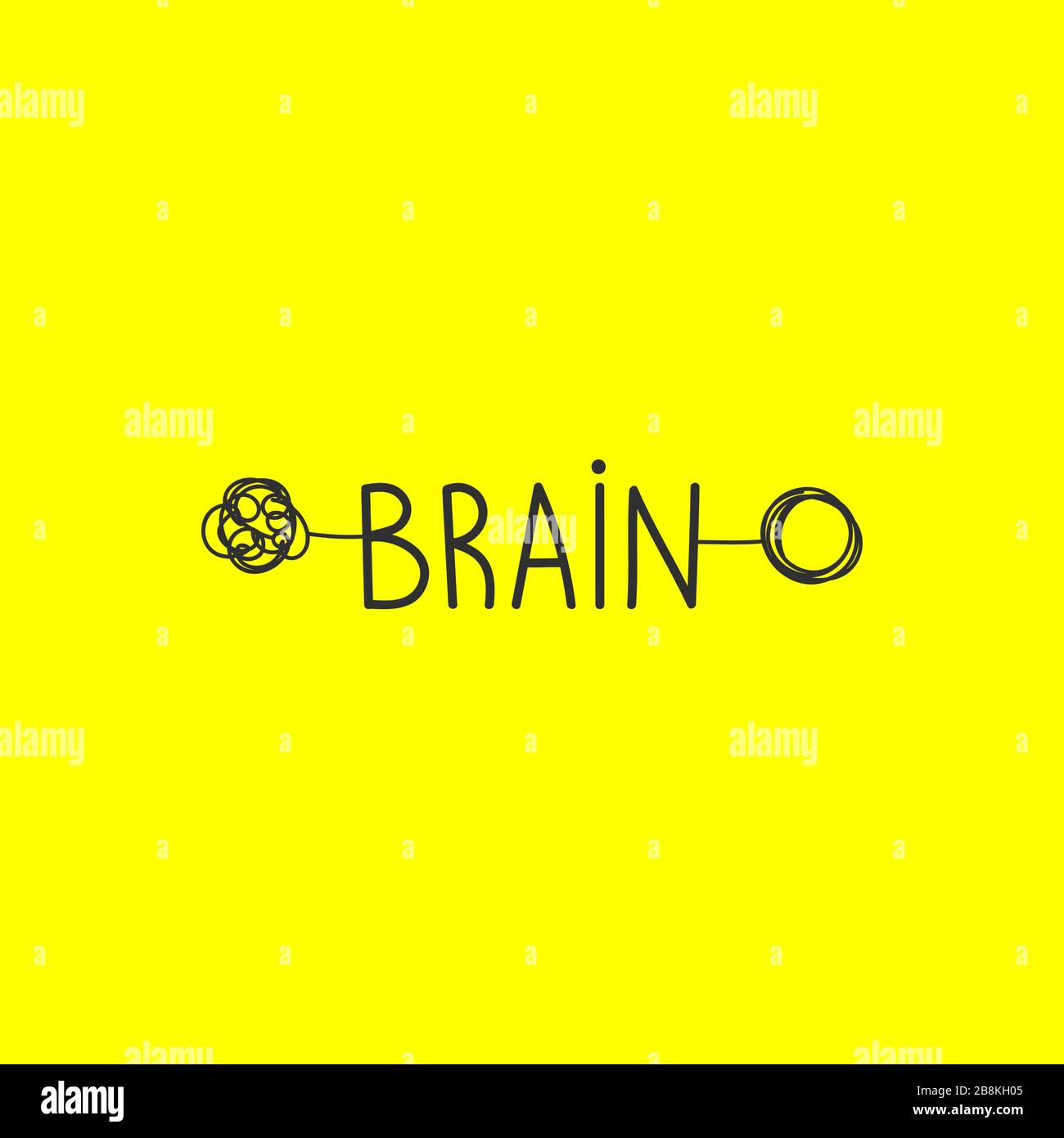 Brain symbol, hand draw brain word, coaching sign, transformation icon ...