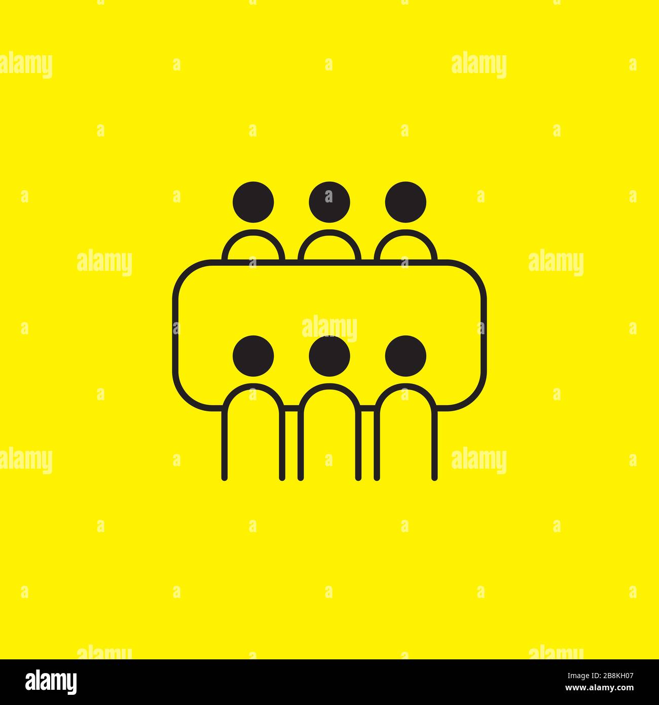 Meeting icon, negotiations sign, business minimal illustration, people ...