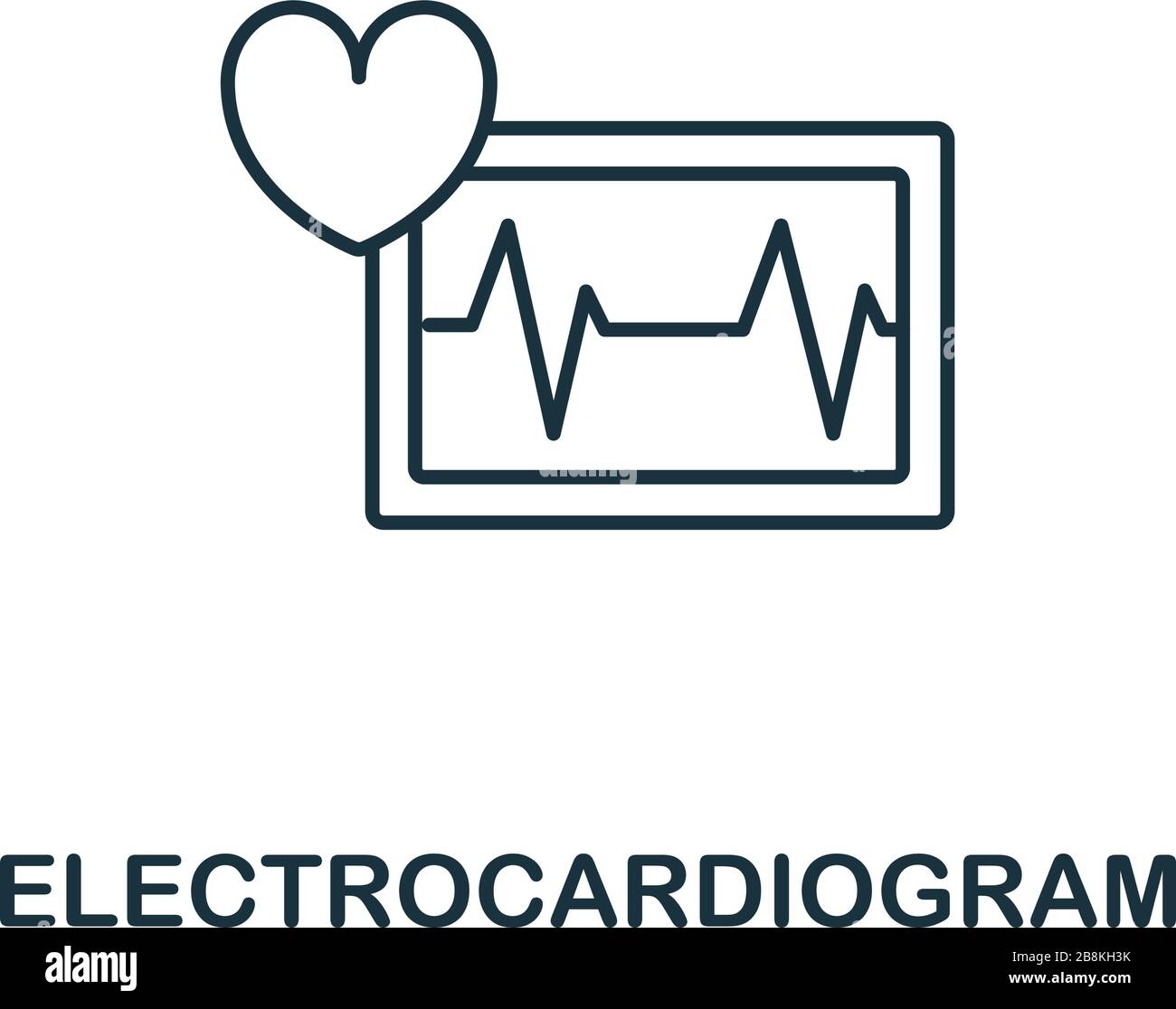 Electrocardiogram icon from health check collection. Simple line ...