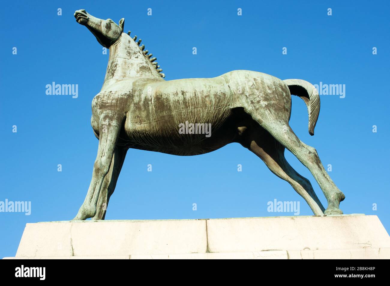 Horse sculpture outside the opera house, Aachen, Germany Stock Photo ...