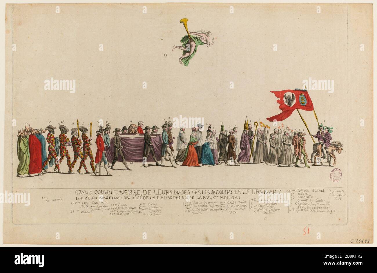 Grand funeral convoy of their majesties the Jacobins in their living ...