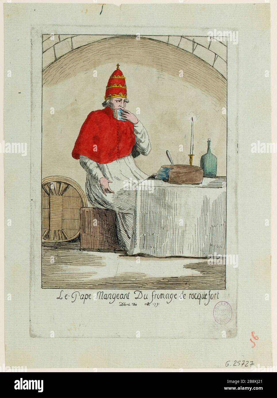 Pope Eating Cheese Roquefort / Order From May 1791 (IT Stock Photo - Alamy