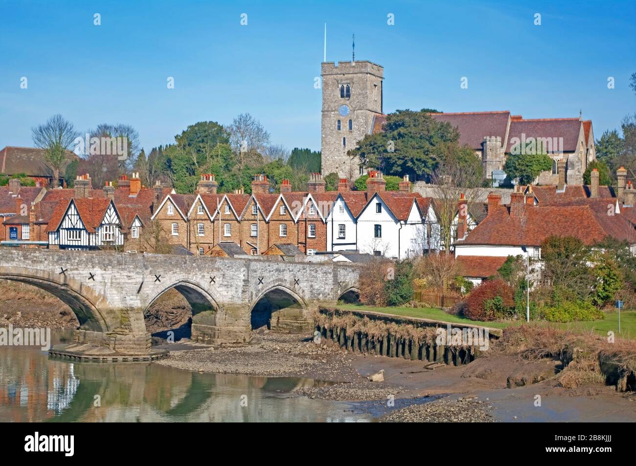Aylesford, Kent, River Medway, Old Bridge, St Peter and St Paul Church ...