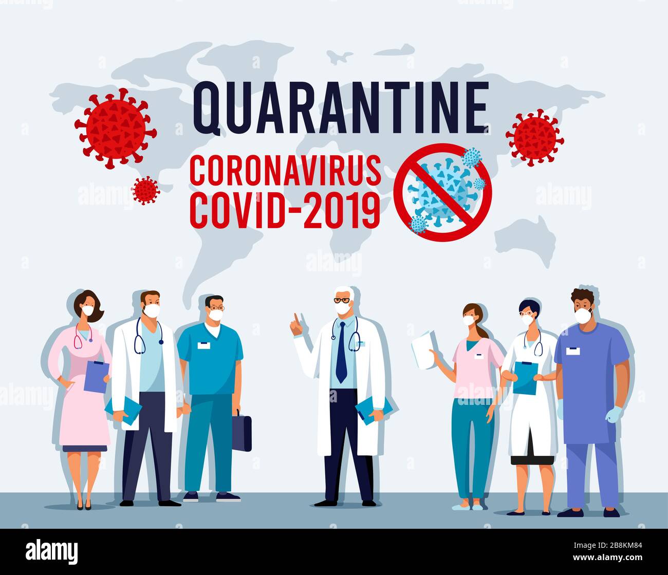 Conceptual vector illustration. Quarantine, protect yourself from the ...