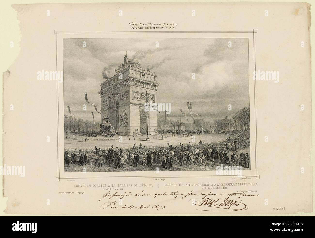 Funeral Emperor Napoleon / Arrival of the procession the barrier l ...