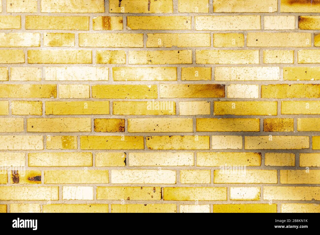 Section of an old partially weathered and polluted building wall of ...