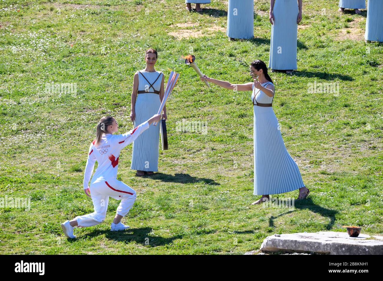 Olympia, Greece - March 12, 2020: Olympic Flame handover ceremony for ...