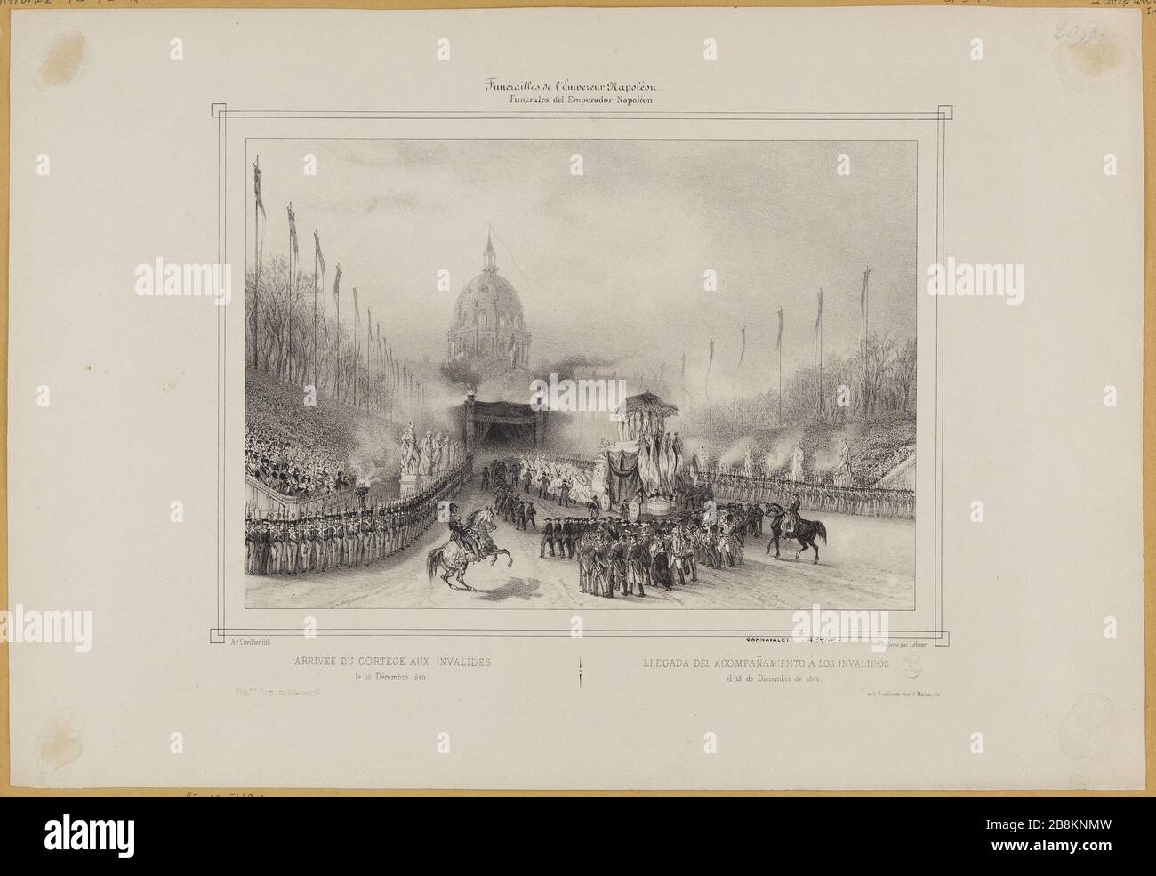 Funeral of the Emperor Napoleon, arrival of the procession at the ...