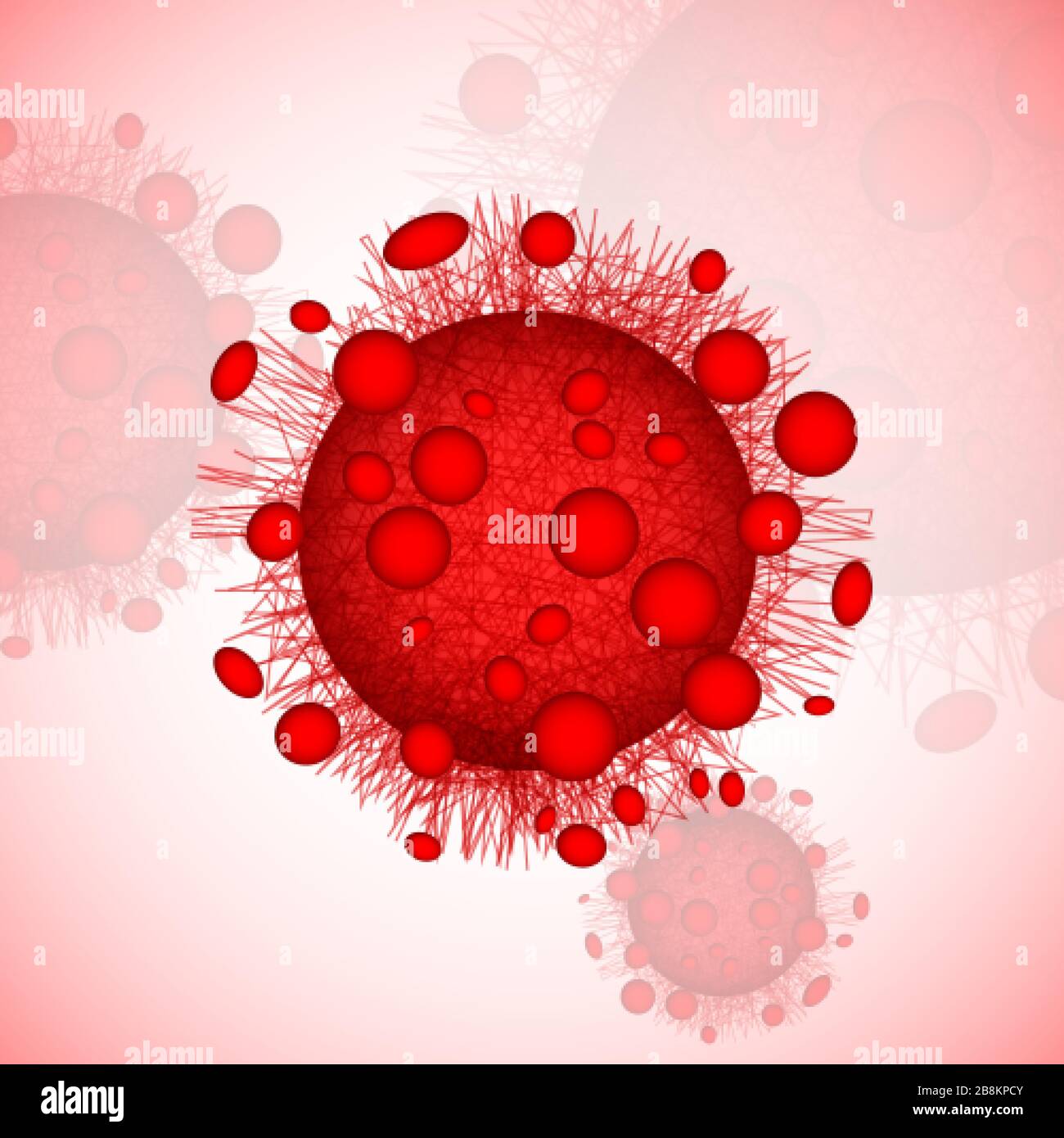 Red Corona Virus Infection. Dangerous disease symptoms. Medicine ...