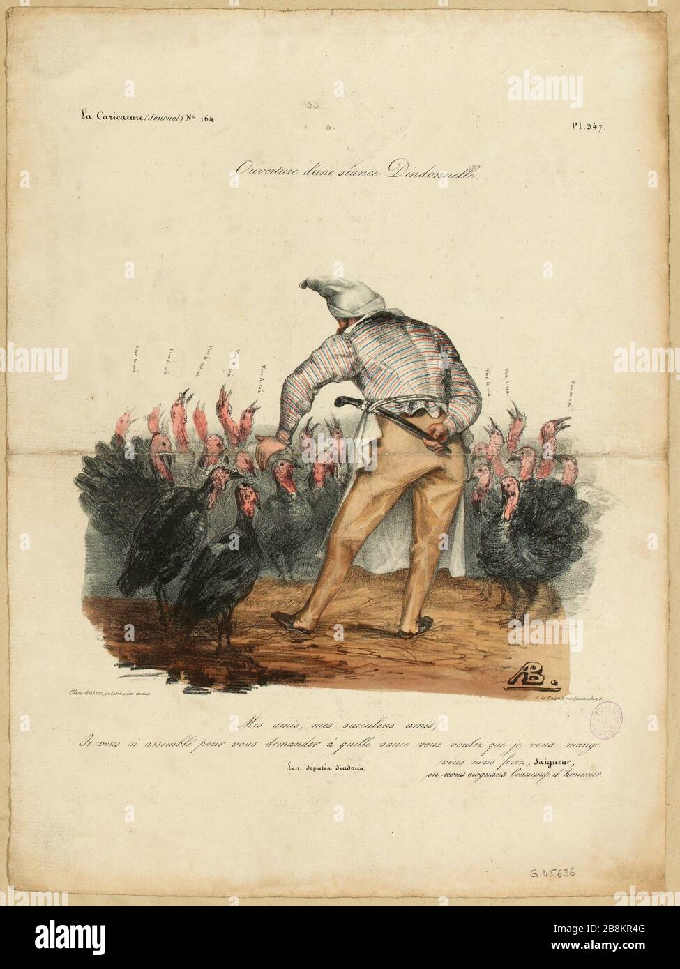 Pl. 347 / Caricature (journal) No 164 / Opening a session Dindonnelle ...