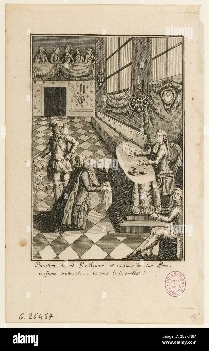 Punishment. J. S. Mauri, and couroux his father. (TI Stock Photo - Alamy