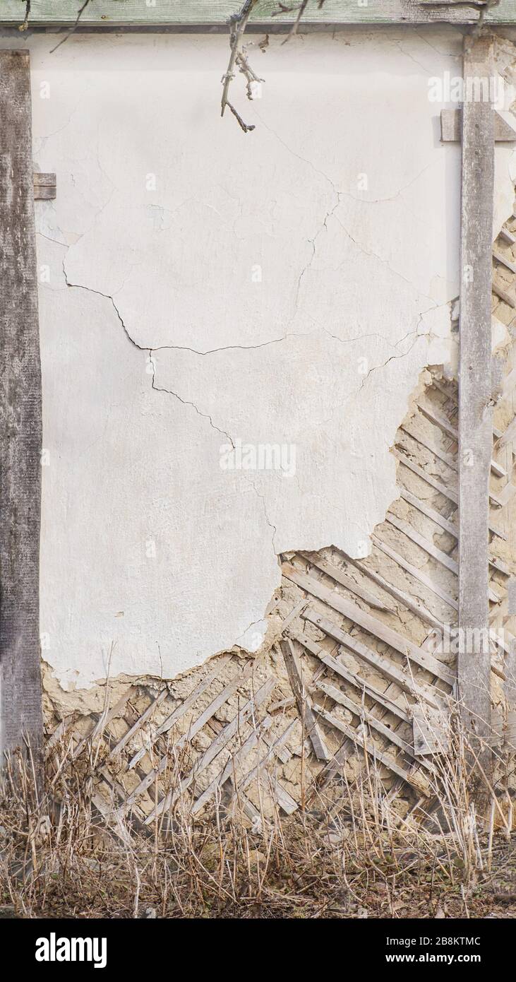 White painted vintage wall built structure. White old wall texture ...