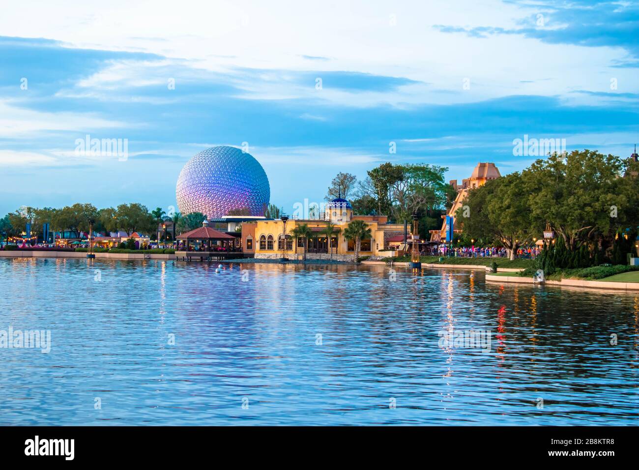 Orlando, Florida. March 11, 2020. Beautiful view of big sphere on ...