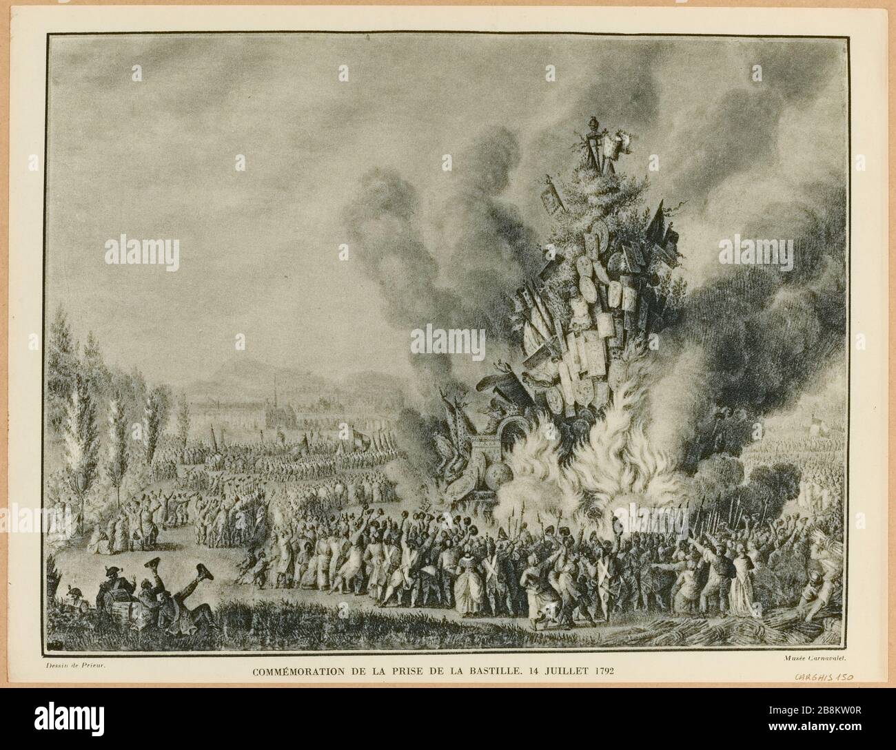 Commemoration of the Storming of the Bastille. July 14, 1792, drawing ...