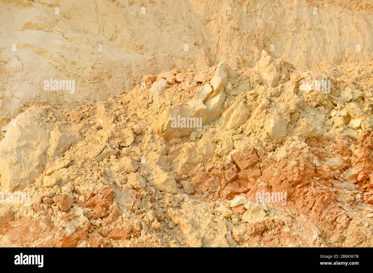 Clay canyon on the beach. Mountain of clay. Clay wall background ...