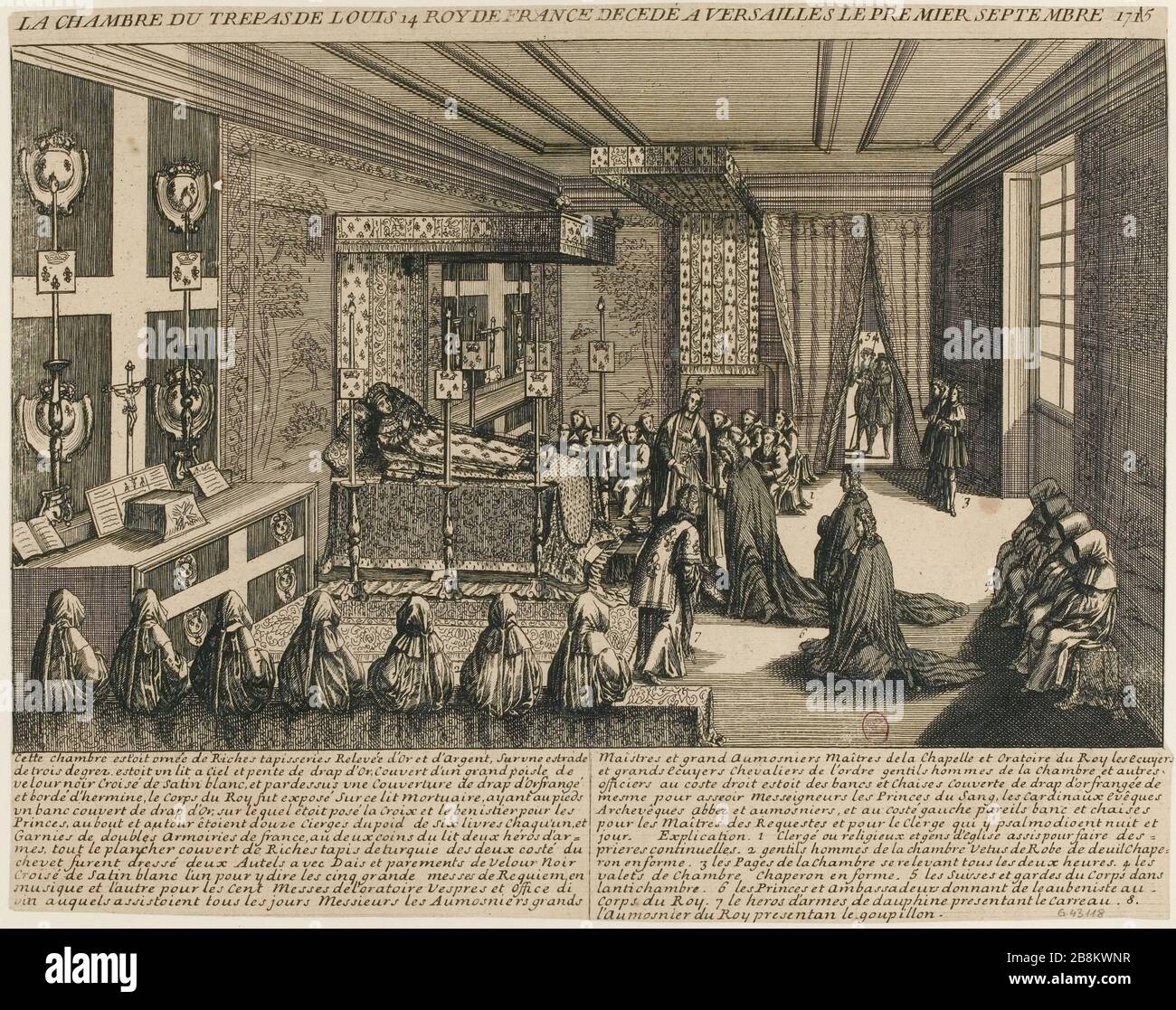 The death chamber of Louis 14 King of France died at Versailles ...