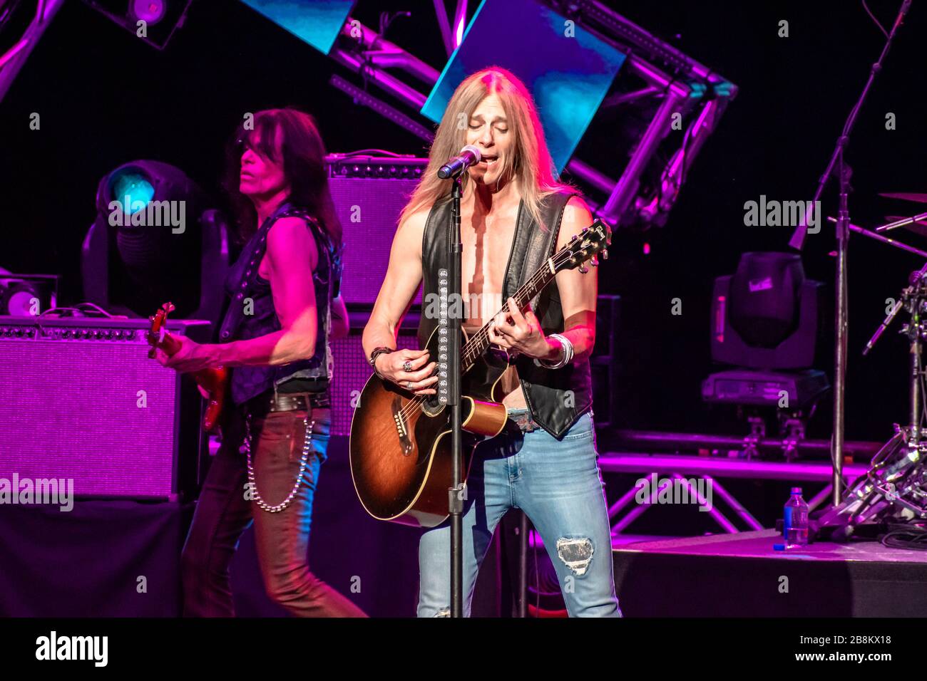 Orlando, Florida. March 11, 2020. Derek Sharp singing with Canadian The ...