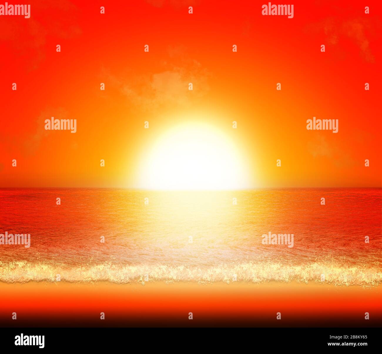 3d sunset on beach hi-res stock photography and images - Alamy