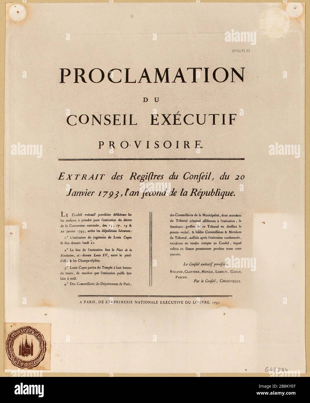 Proclamation / of / Executive Board / temporary (IT Stock Photo - Alamy