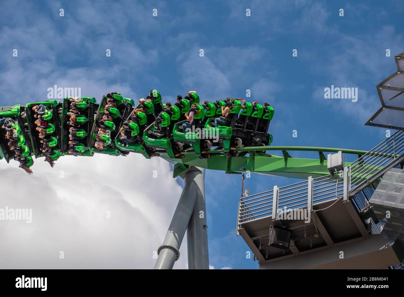 Orlando, Florida. March 02, 2019. People enjoying The Incredible Hulk ...
