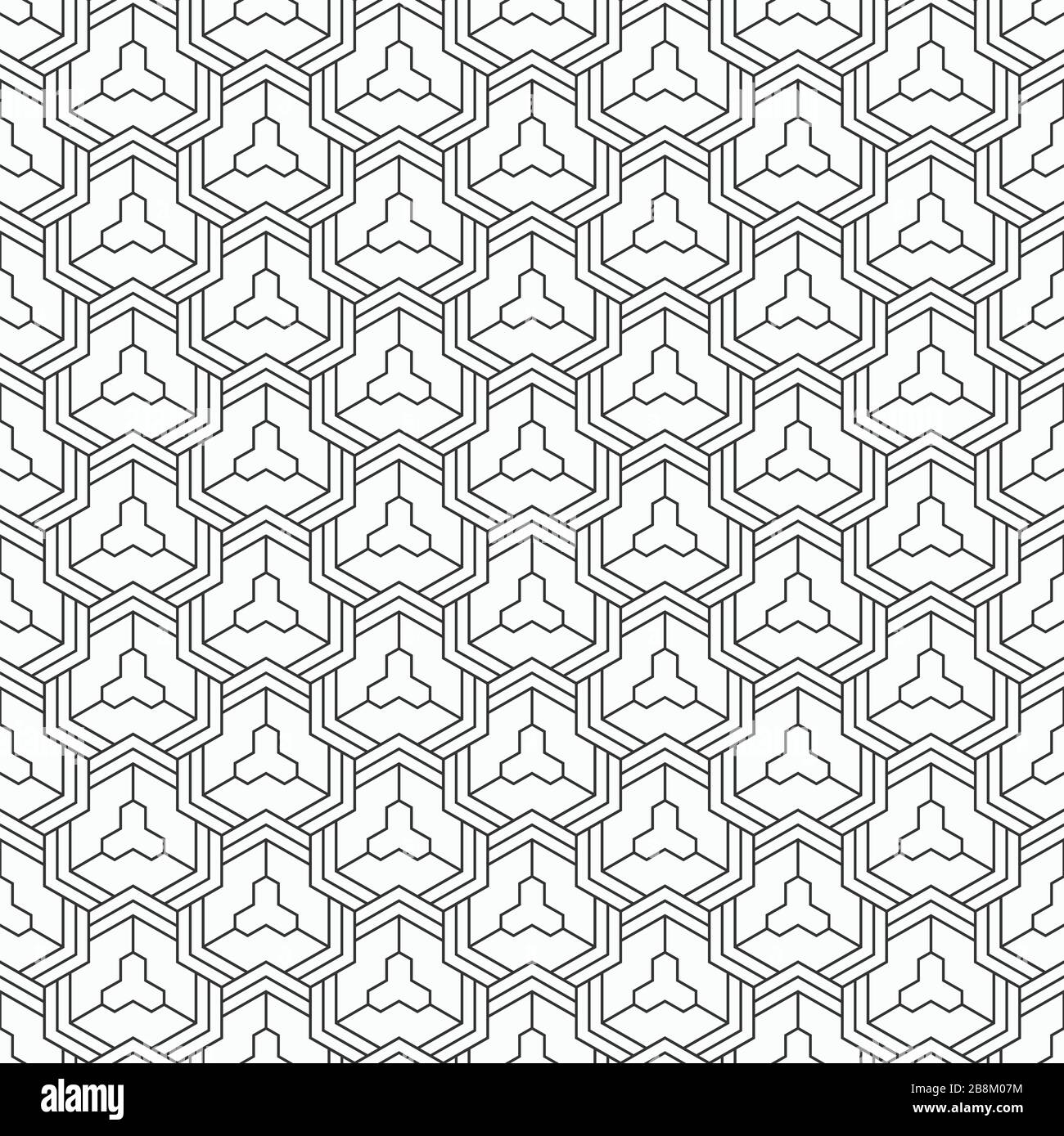 Abstract seamless pattern. Modern stylish texture. Linear style. Geometric tiles with triple ...
