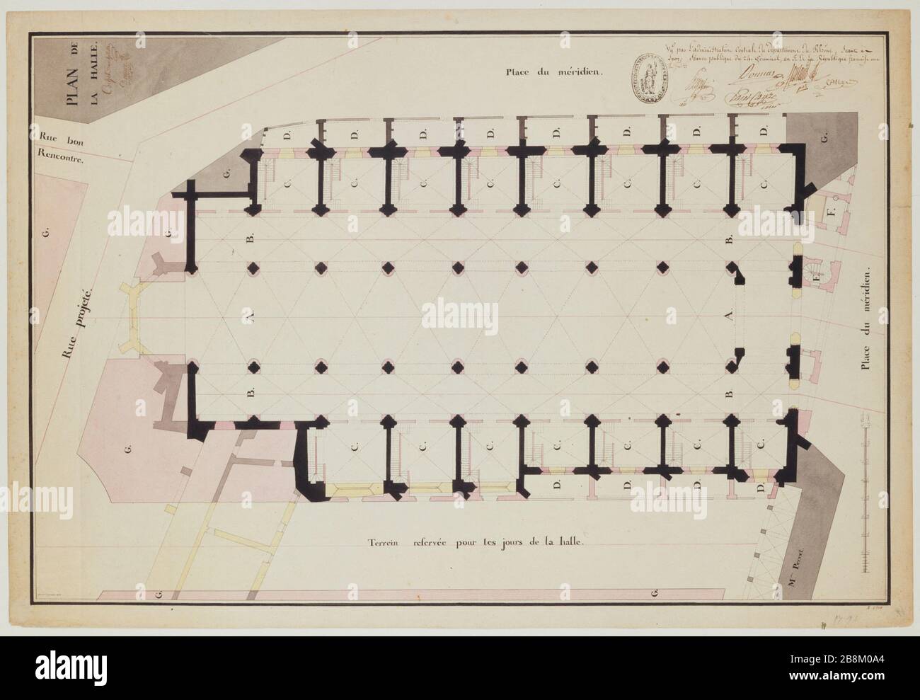 Plan of a hall and land to the city of Lyon Claude Ennemond Balthazard ...