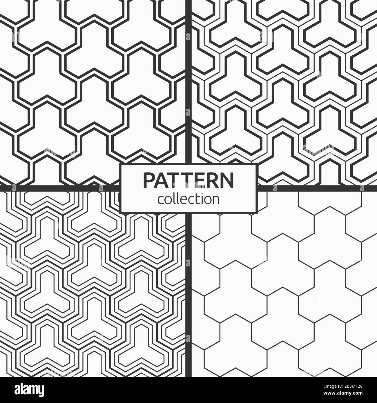 Set of four seamless patterns. Abstract geometric trendy vector ...