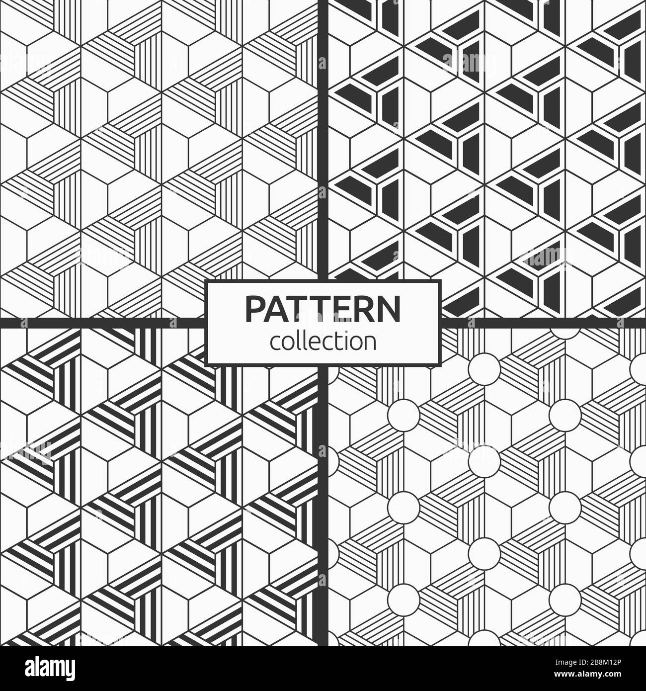 Set of four seamless patterns. Abstract geometric trendy vector ...