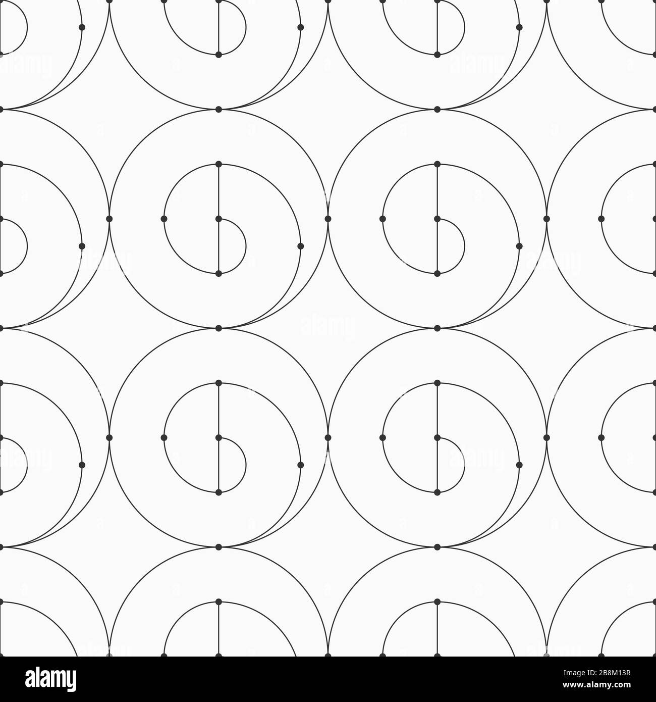 Abstract seamless pattern of connecting circles and lines. Modern ...
