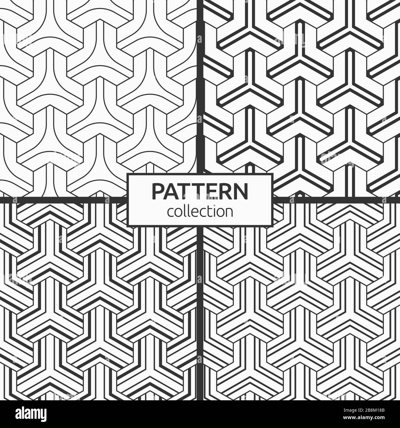 Set of four seamless patterns. Abstract geometric trendy vector ...