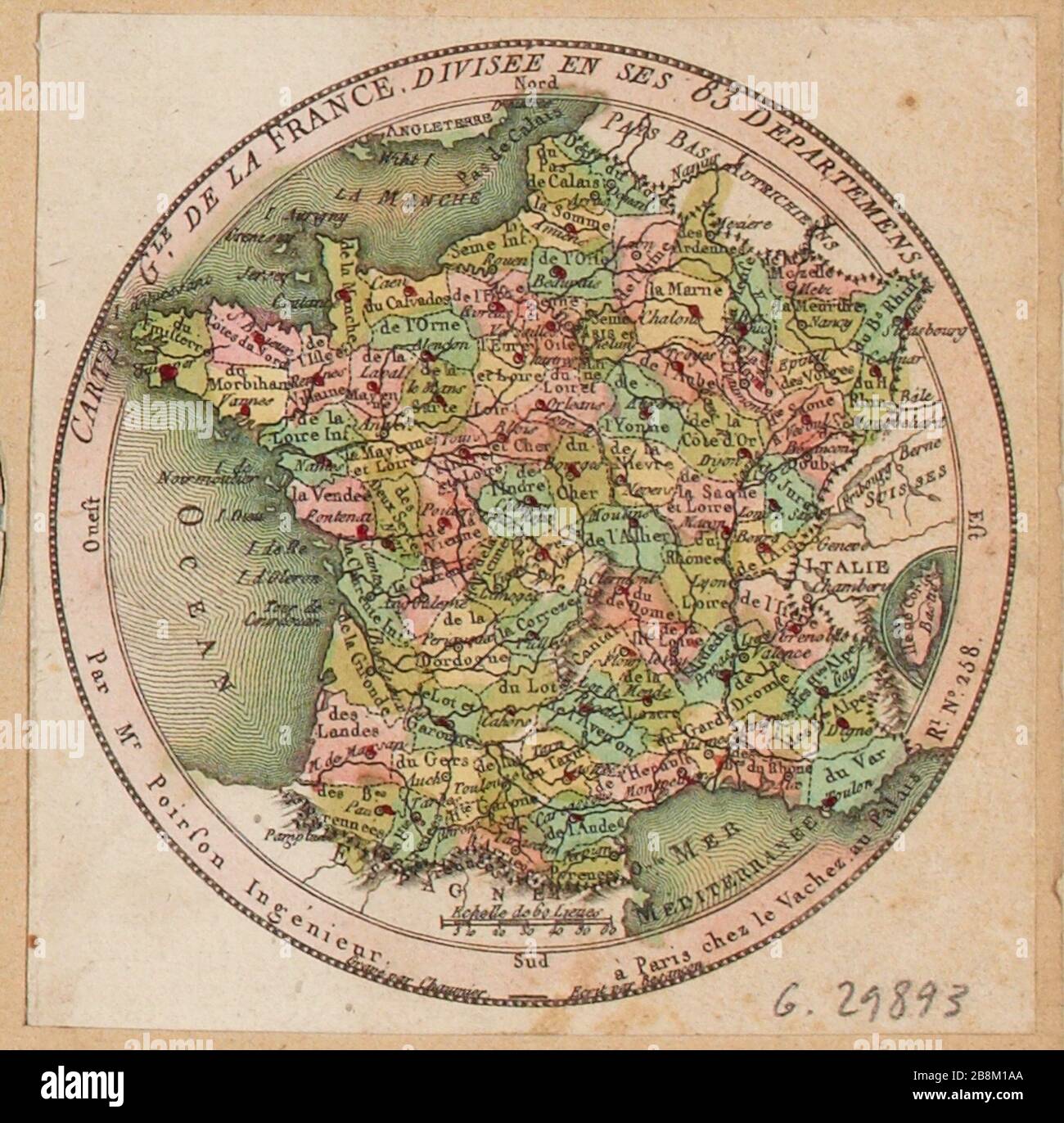 general map of France divided into its 83 departments (TI Stock Photo ...