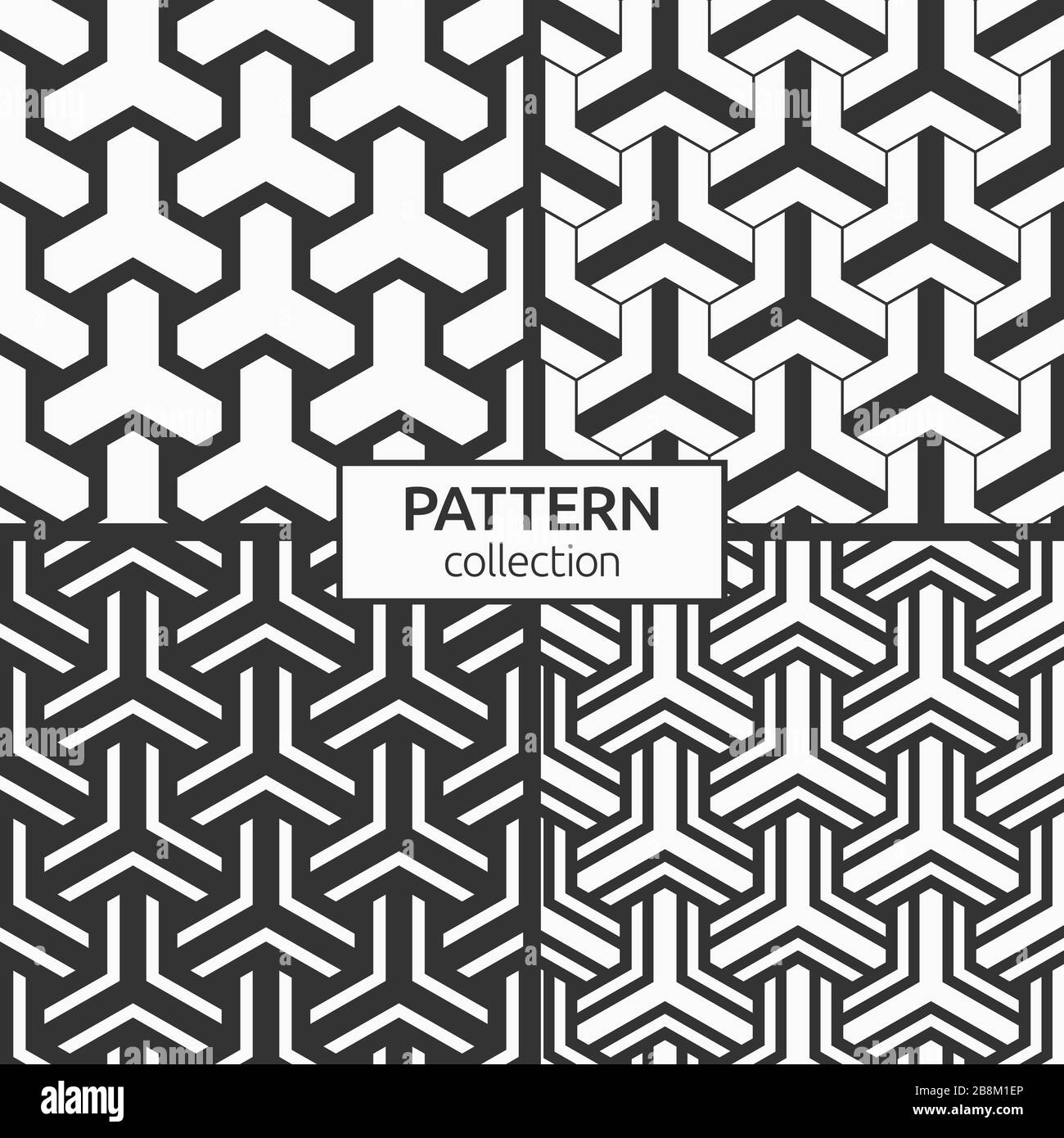 Set of four seamless patterns. Abstract geometric trendy vector ...