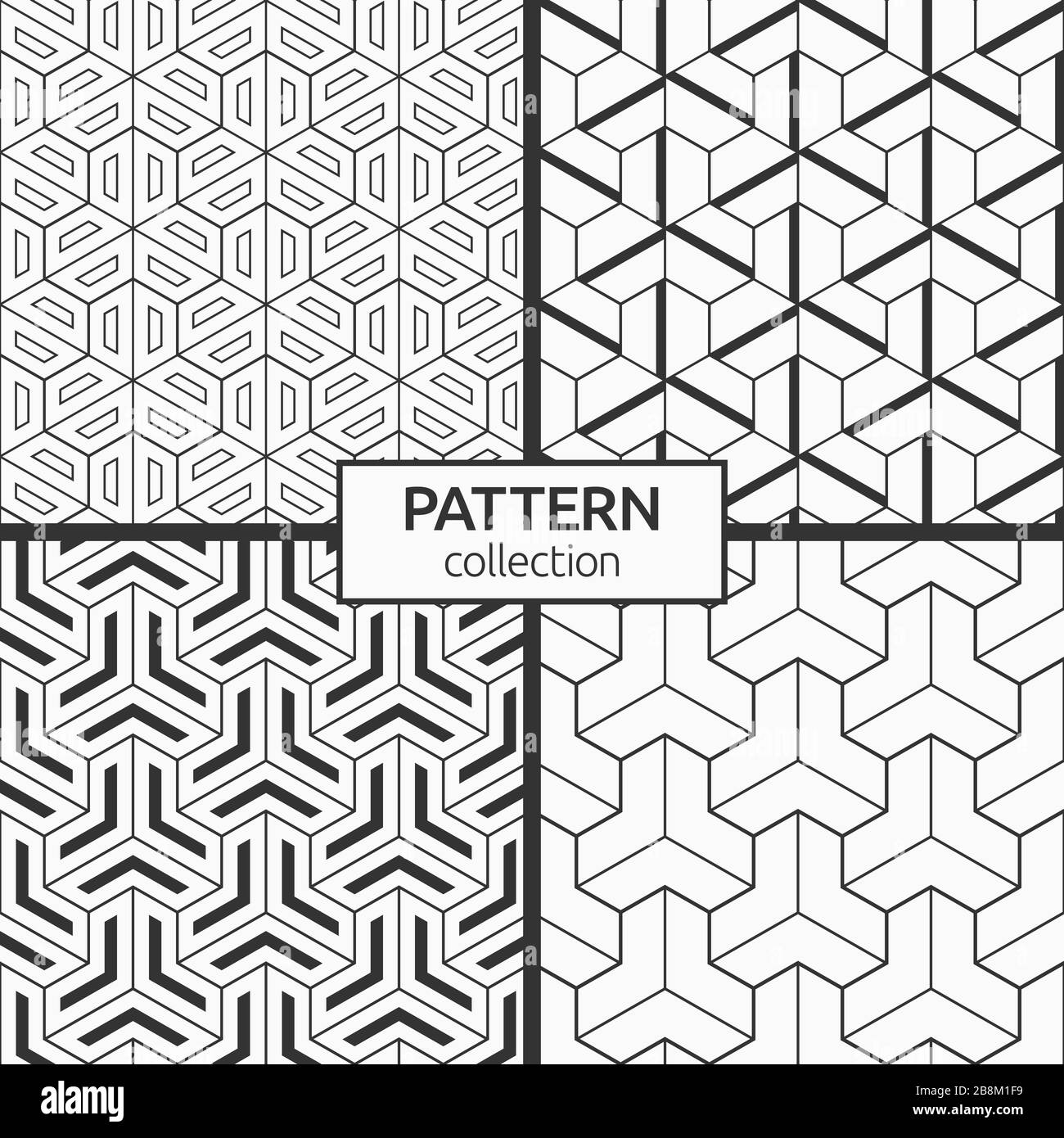 Set of four seamless patterns. Abstract geometric trendy vector ...