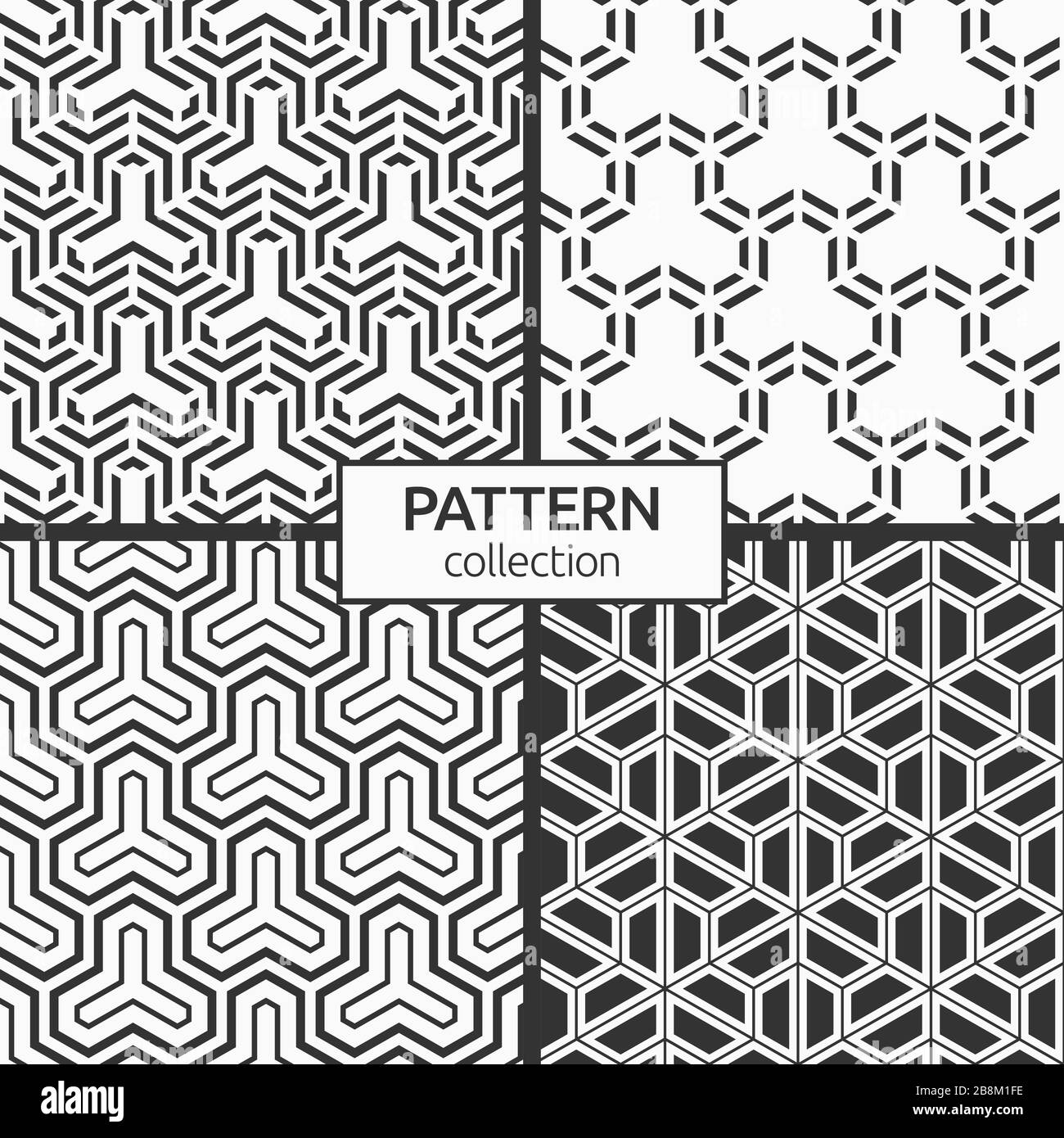 Set of four seamless patterns. Abstract geometric trendy vector ...
