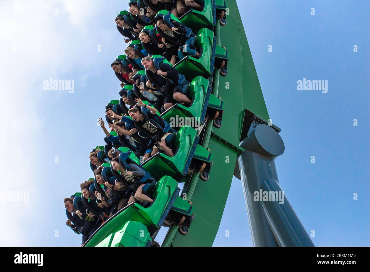 Orlando, Florida. March 02, 2019. People having fun The Incredible Hulk ...