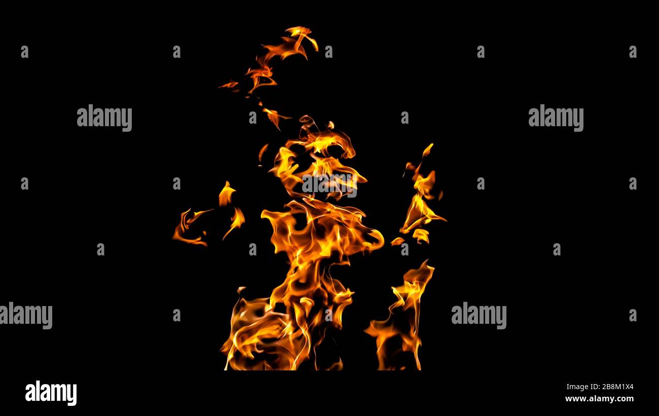 Fire flames on black background. fire on black background isolated ...