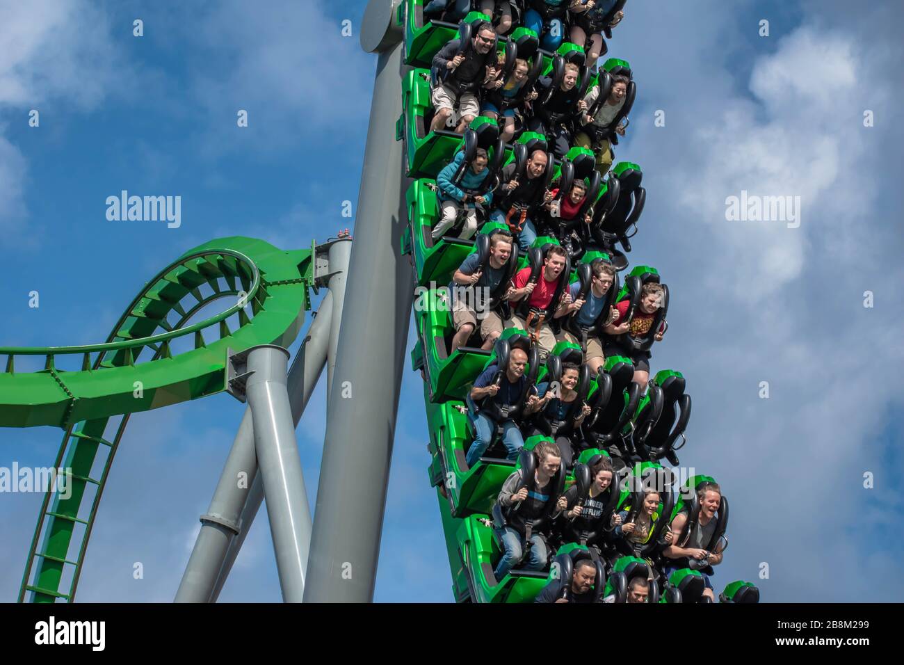 Orlando, Florida. March 02, 2019. People having fun The Incredible Hulk ...
