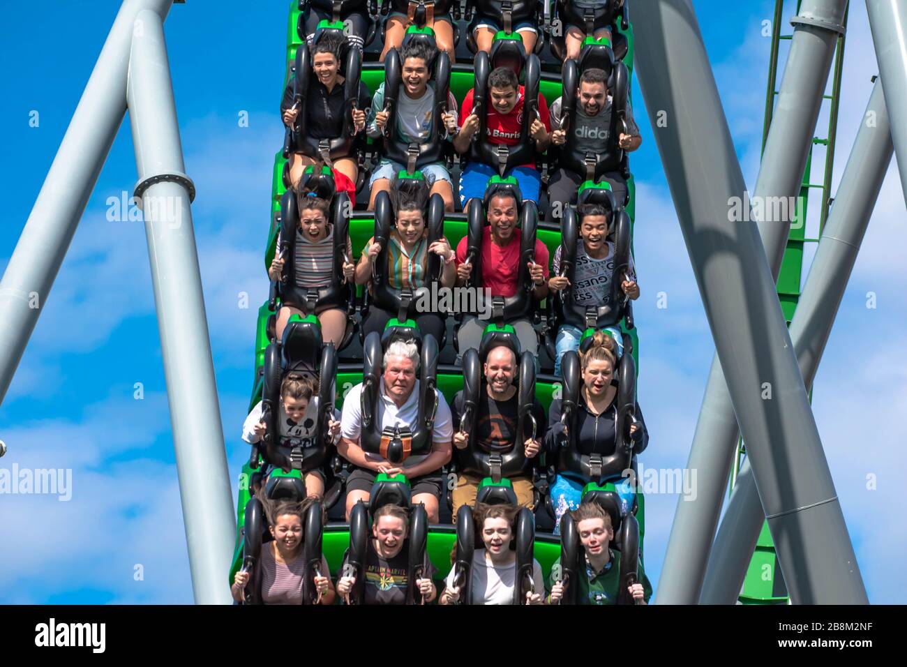 Orlando, Florida. March 02, 2019. People having fun The Incredible Hulk ...