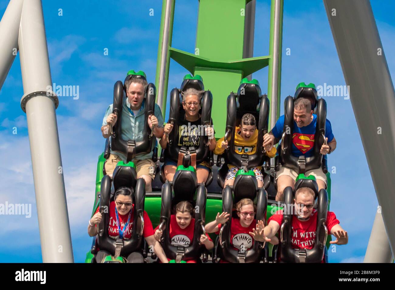 Orlando, Florida. March 02, 2019. People having fun The Incredible Hulk ...