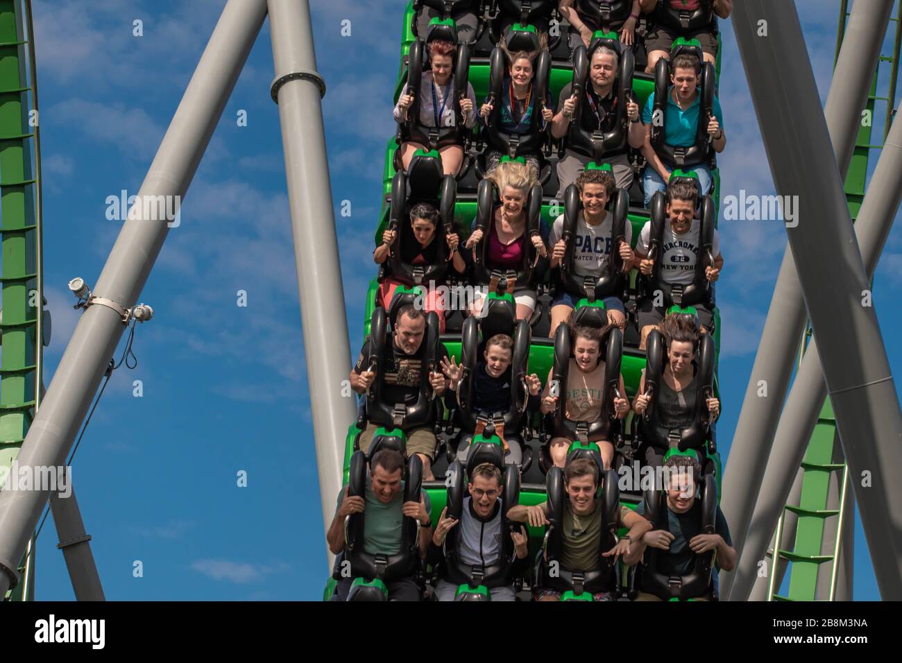 Orlando, Florida. March 02, 2019. People having fun The Incredible Hulk ...