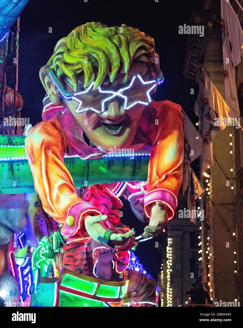 VALLETTA,MALTA-FEB 23,2020 - Colourful float from the International ...