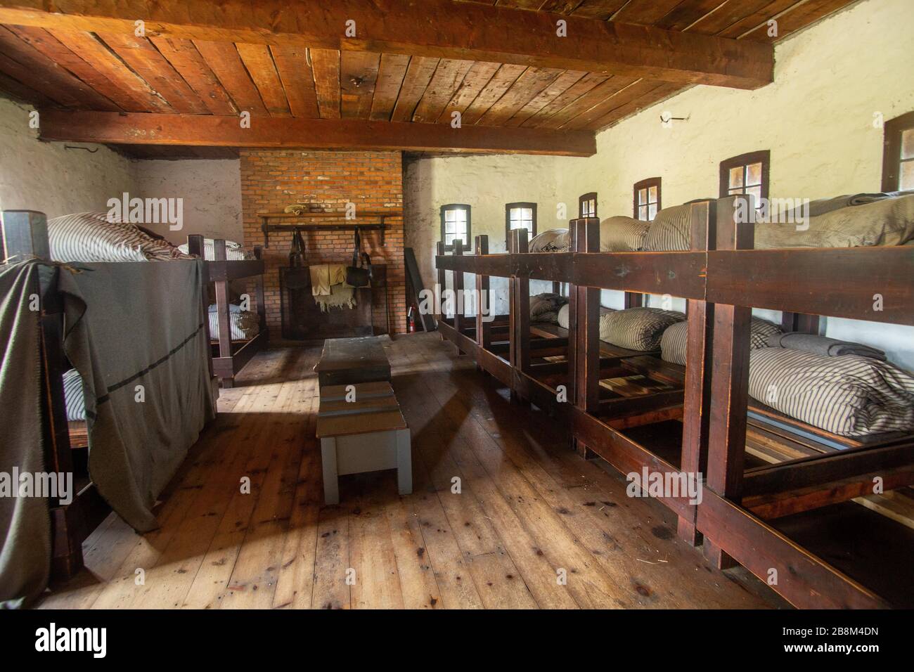 Common soldier bunks at Fort Erie in Ontario Canada Stock Photo - Alamy